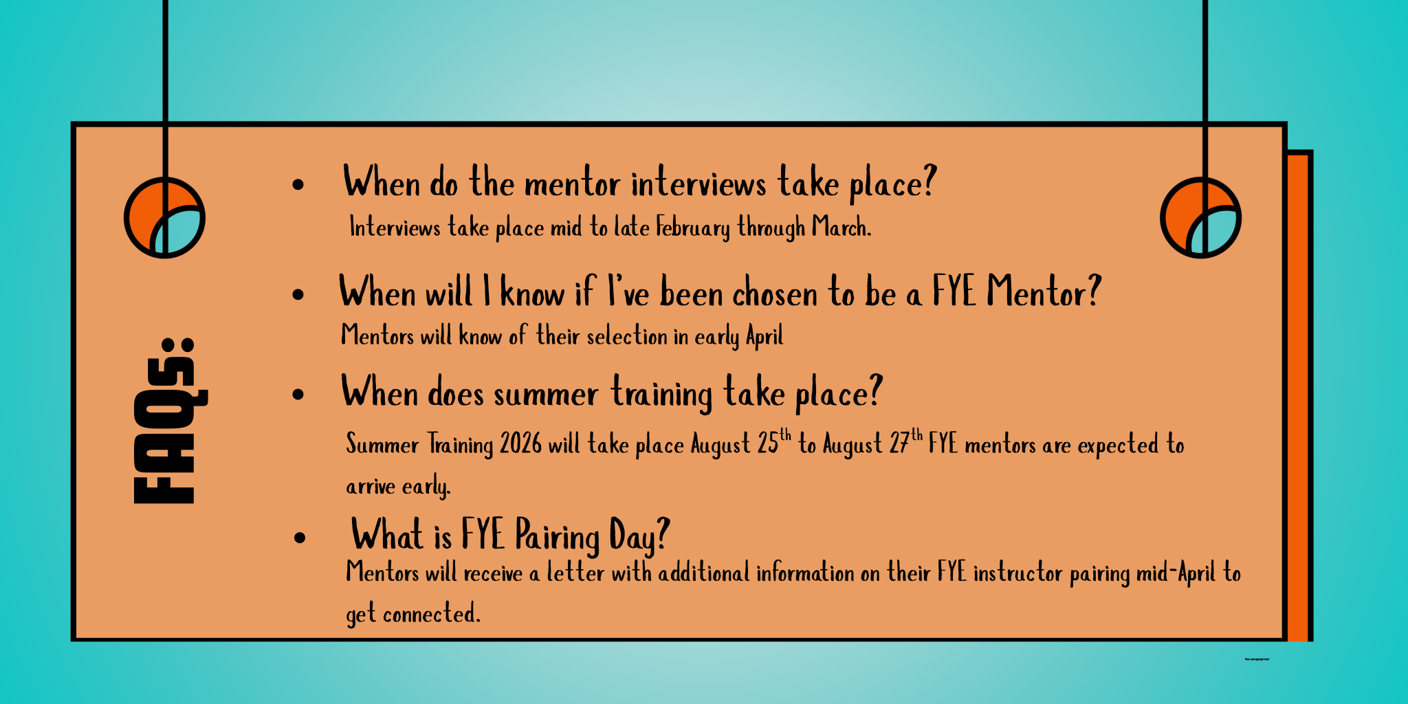 FYE Mentors | First Year Experience